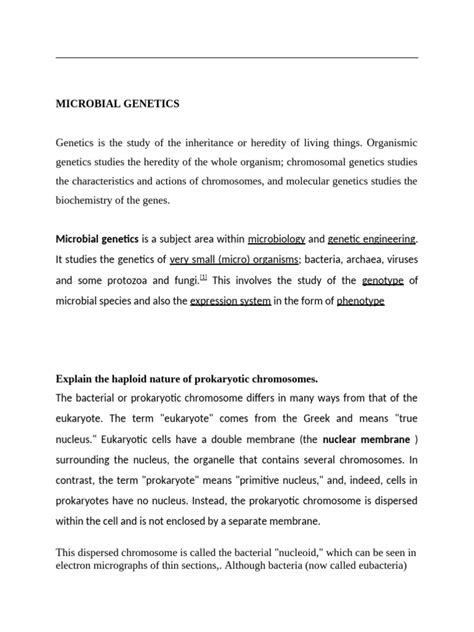 Microbial Genetics Note Pdf Dna Translation Biology