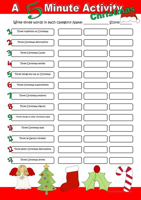 Printable Christmas Activity Sheets