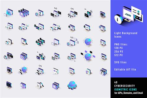 Cybersecurity Isometric Icons Pack Polar Vectors