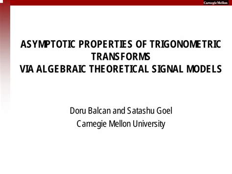 Pdf Asymptotic Properties Of Trigonometric Transforms … · Asymptotic Properties Of