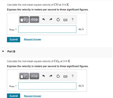 Solved Calculate The Root Mean Square Velocity Of CO At Chegg