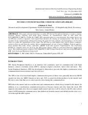 PIC MZ Custom SPI Master Communication API Library Pdf International Journal Of Electrical