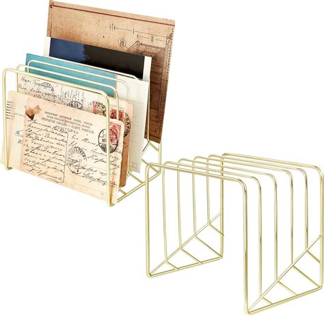Kosiz 2 Sets Wire File Organizer For Desk 9 Slots Metal