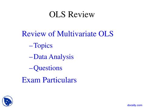 Review Of Multivariate Quantitative Methods In Public Management Lecture Slides Docsity