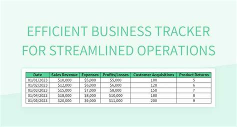 Streamline Your Operations With An Effective Business Tracking Tool Excel Template Free