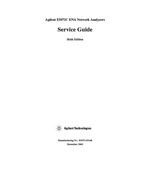 Hp Agilent Technologies E5071c Network Analyzer Service Manual Download Schematics Eeprom