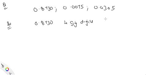 solved determine the number of significant digits in each of the given