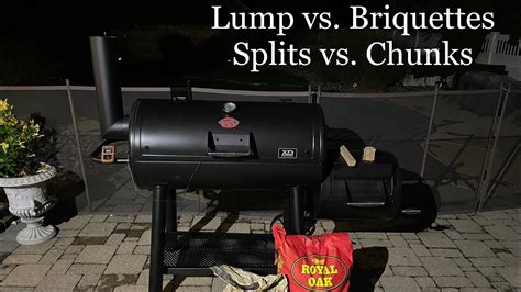 Lump Charcoal Vs Briquettes Splits Vs Chunks Char Griller Grand Champ Xd Offset Smoker Youtube