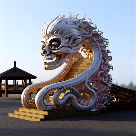 Premium Ai Image Surreal Skull Art