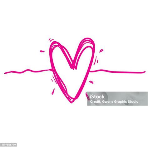 얽힌 손으로 그린 사랑의 마음 낙서 스타일 얇은 선 분배기 모양 벡터 귀여운에 대한 스톡 벡터 아트 및 기타 이미지 귀여운