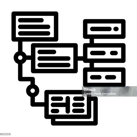 Uml Diagrams Analyst Line Icon Vector Illustration イラストレーションのベクターアート