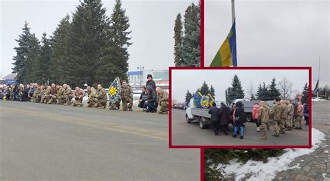 Живим коридором і навколішки у Малині зустріли загиблих Героїв Фото