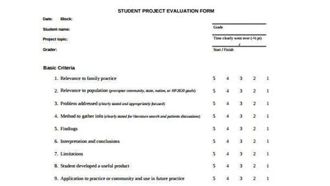 Free 9 Project Evaluation Forms In Pdf Excel