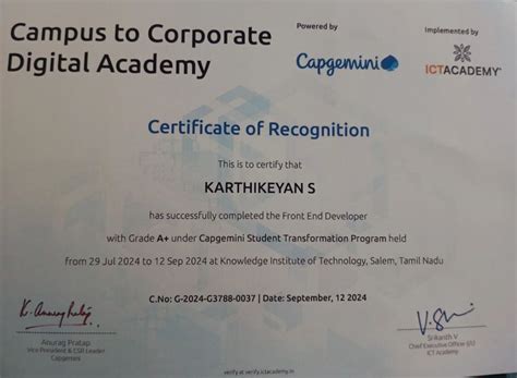 frontenddevelopment capgemini ictacademy webdevelopment… karthikeyan s