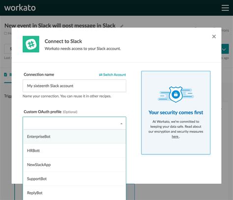 Custom OAuth Profiles For Slack Workato Docs