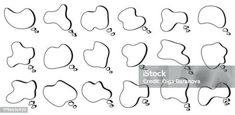 낙서 스타일의 채팅 말풍선 템플릿 세트입니다 소셜 미디어 게시물 만화 거품 및 채팅 현대 벡터 평면 그림입니다 Brand