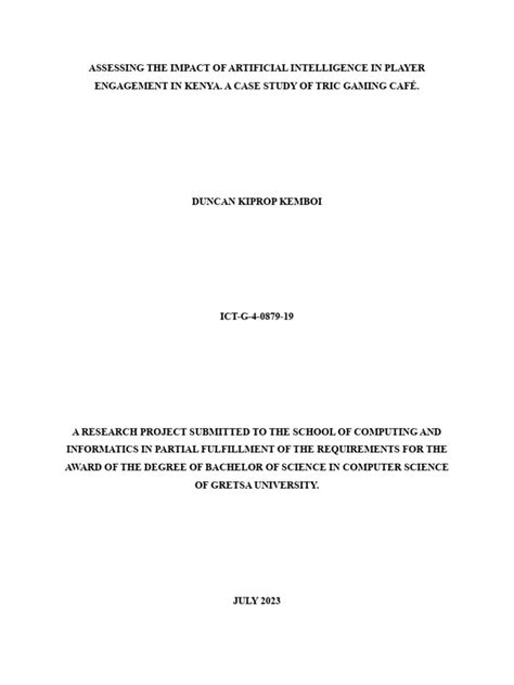 ict g 4 0879 19 assessing the impact of artificial intelligence in the gaming industry in kenya