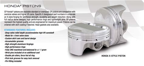 Cp Carrillo Hondaacura B20 B Series Cp Pistons Corsport