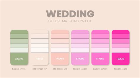 Wedding Color Scheme Color Trends Combinations And Palette Guide Example Of Table Color Shades