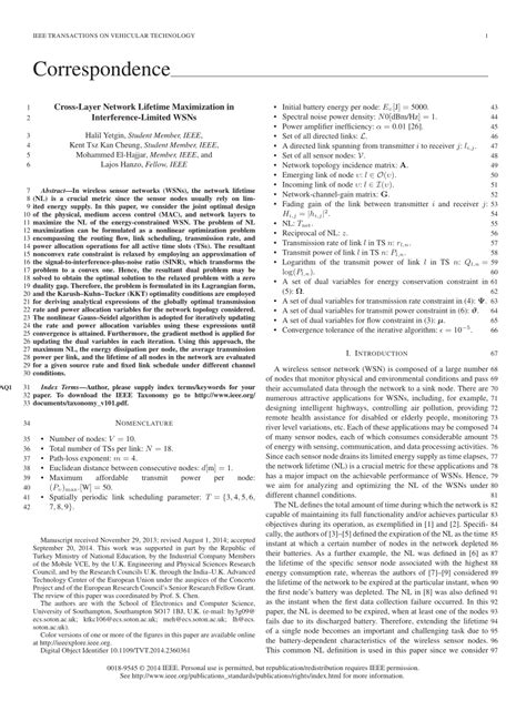 Pdf Cross Layer Network Lifetime Maximization In Interference Limited
