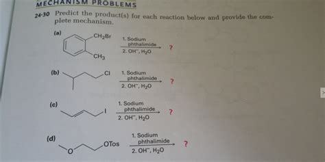 Solved Predict The Product S For Each Reaction Below And