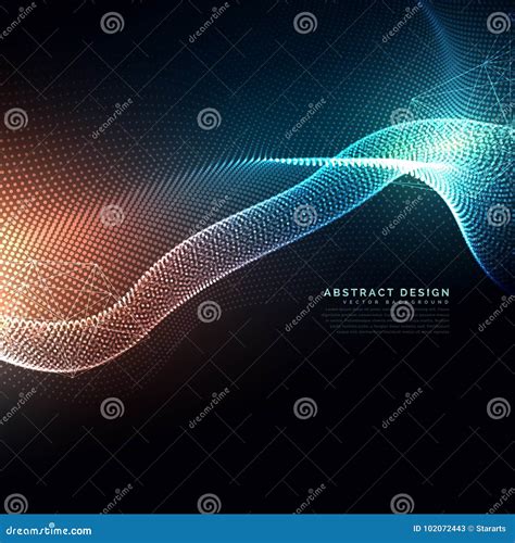Abstract Digital Particles Flowing Background In Technology And Stock Vector Illustration Of