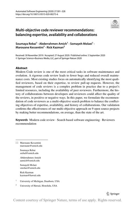 Code Reviewer Recommendations As A Multi Objective Problem Balancing