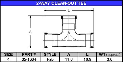 Harrington Corp Harco Pvc Sewer Sdr35 Cleanout 2way Tee