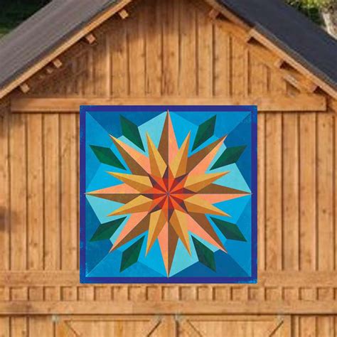 Sunflower Barn Quilt Blue Square The Best Quilt Patterns