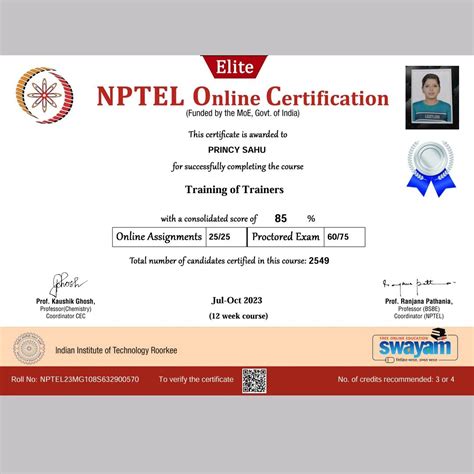 princy sahu on linkedin completed another course of nptel