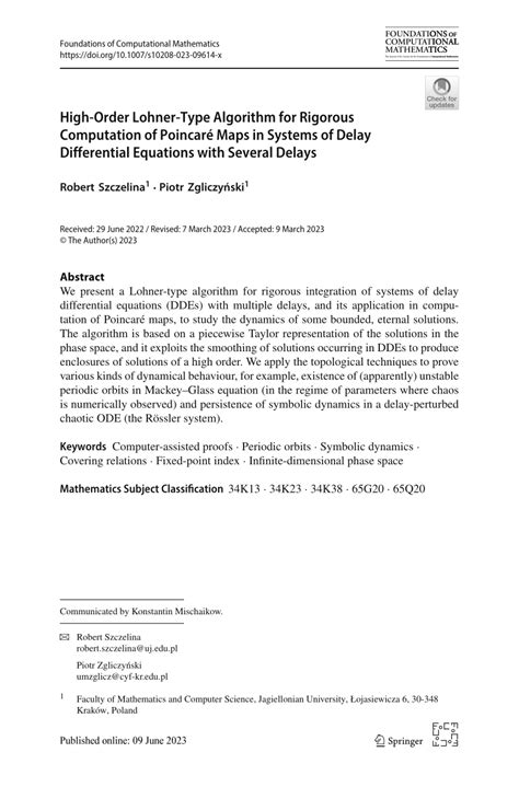 pdf high order lohner type algorithm for rigorous computation of