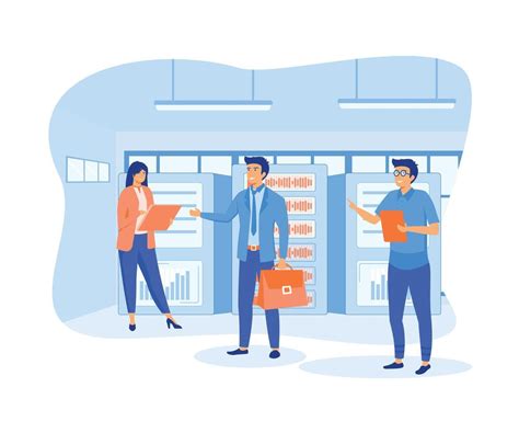 Empresario En Datos Centrar Habitación Datos Red Gestión Hospedaje Servidor Y Computadora Base