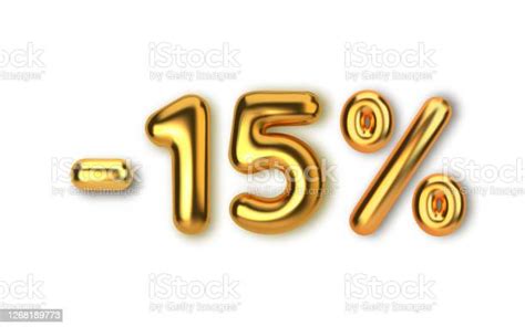 15 할인 프로모션 판매 는 현실적인 3d 골드 풍선으로 만든 황금 풍선의 형태로 번호 제품 광고 웹 배너 전단지 인증서 및 엽서용 템플릿입니다 벡터 15에 대한 스톡 벡터