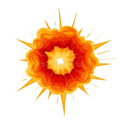 Red Explosion Cloud Of Fire Stock Vector Illustration Of Smoke