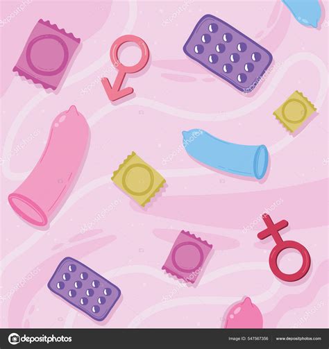 Sexual Health Pattern Stock Vector By Yupiramos