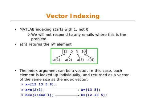 Vector Indexing Matlab Jokeratwork