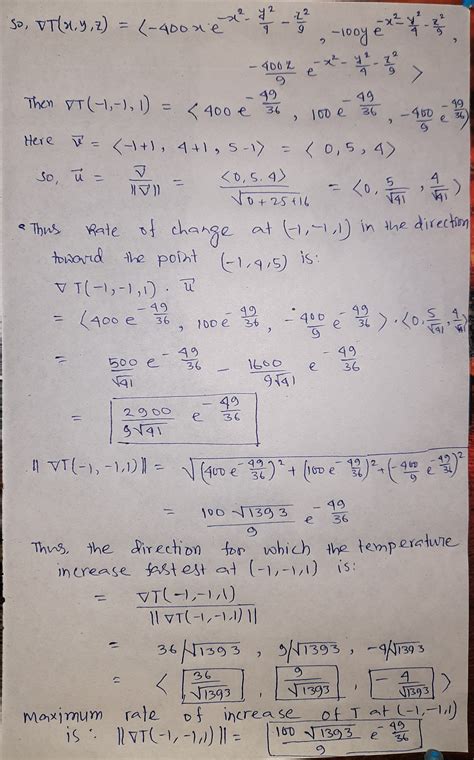 Solved Please Help With Multivariable Calculus Gradient Vector
