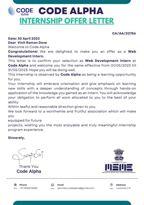 vinit dave on linkedin codealpha internship