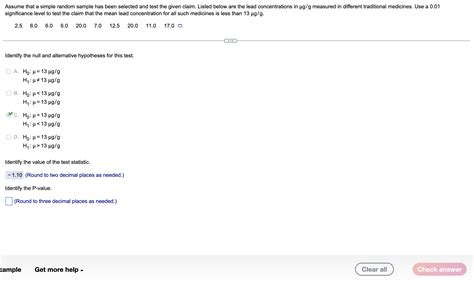 Solved Assume That A Simple Random Sample Has Been Selected