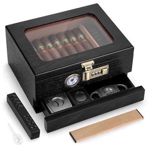 Tesonway Cigar Humidor Cedar Wood Humidor Cigar Box