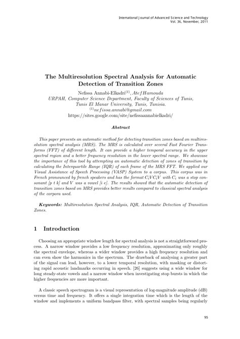 Pdf The Multiresolution Spectral Analysis For Automatic Detection Of