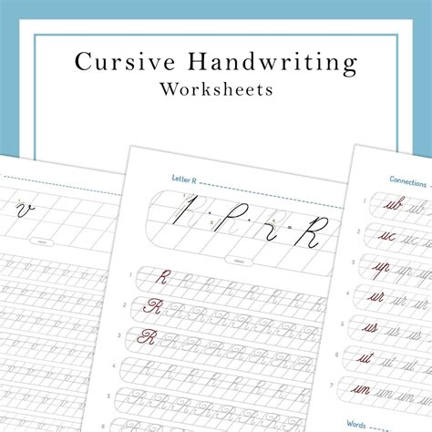 Cursive Handwriting Worksheets Etsy