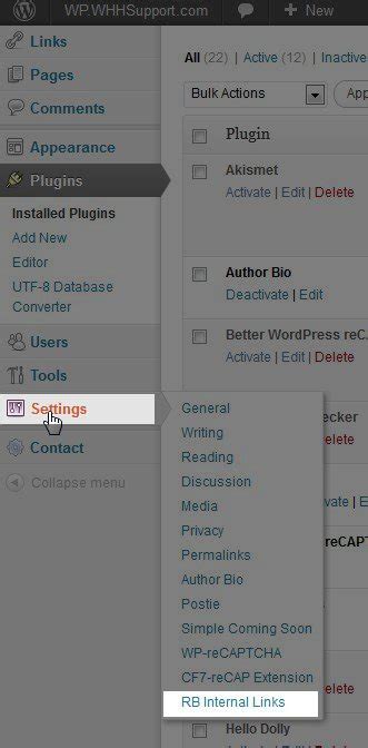 Using The Rb Internal Links Plugin For Wordpress Web Hosting Hub
