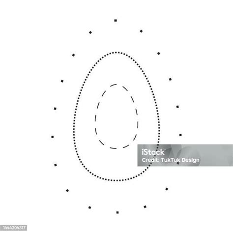 추적 타원형 기호 유치원 유치원 및 몬테소리 어린이 사전 작성 그리기 및 절단 연습 활동을 위한 점선 요소 0명에 대한 스톡