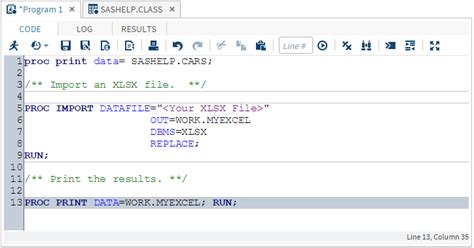 Working With Code Snippets Sasr Studio 35 Users Guide