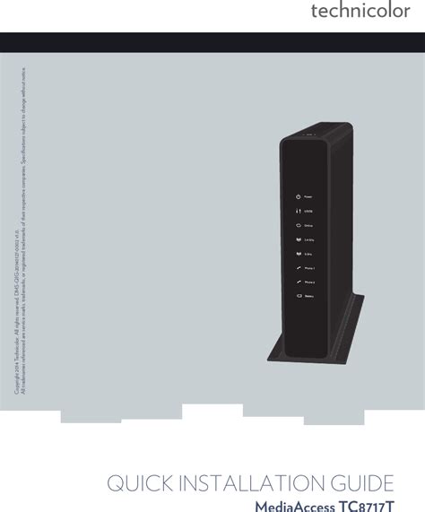 Technicolor Delivery Technologies Belgium TC8717T Cable Modem User Manual Tc8717t