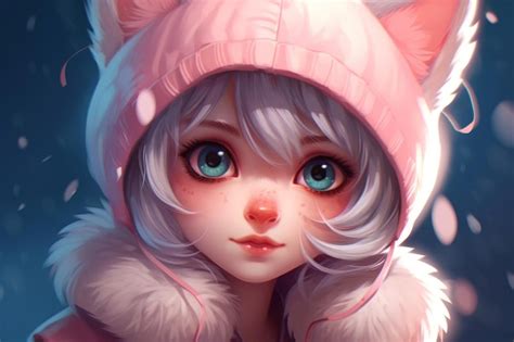 Linda Chica Kawaii Generar Ai Foto Premium