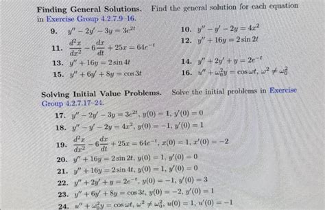 Solved Finding General Solutions Find The General Solution Chegg Com
