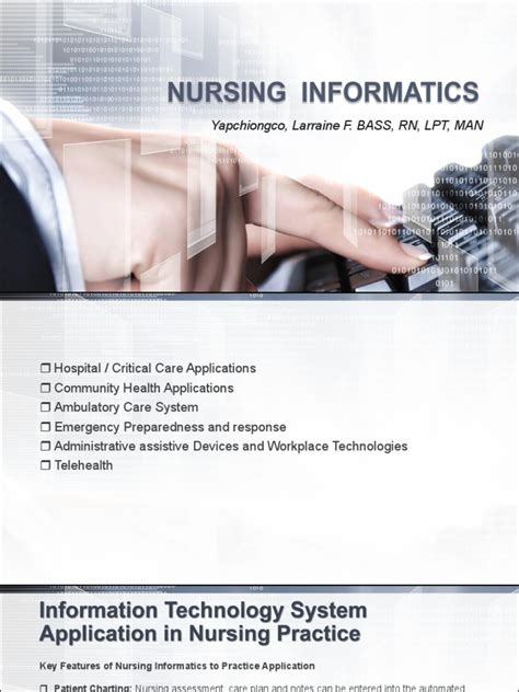 1nursing Informatics It Application In Nursing Practice Pdf Health Informatics Intensive