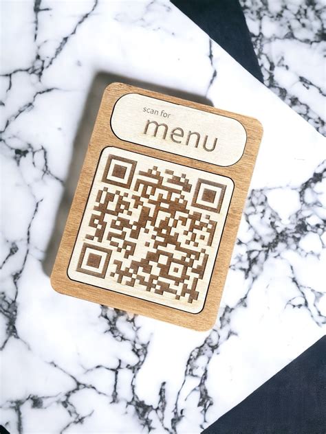Custom Qr Code Table Sign Qr Code Menu Qr Code Menu Sign Wooden Qr Cod Sign Etsy